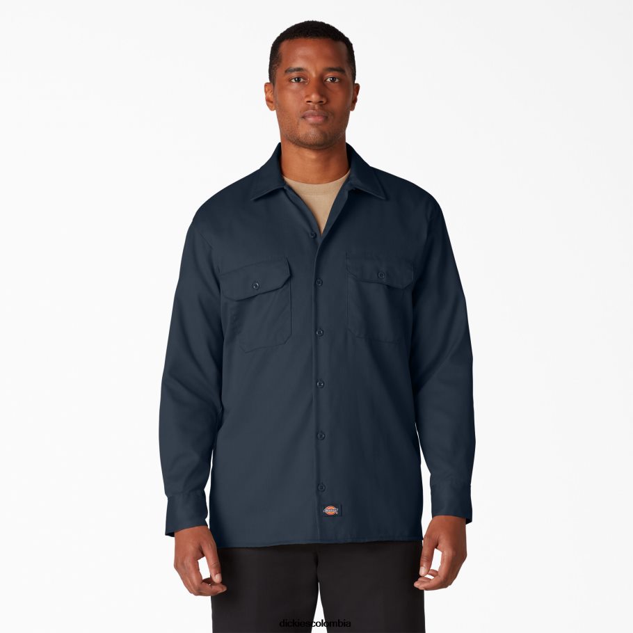 Dickies ropa de trabajo azul marino oscuro (dn) hombres camisa de ...